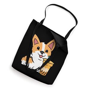 Corgi Dog With Bubble Tea Boba Tea Tote Bag