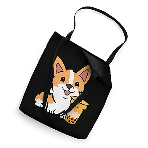 Corgi Dog With Bubble Tea Boba Tea Tote Bag