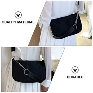 Women Chain Clutch Shoulder Bag Chain Crossbody Shoulder Purse Hipster Tote Handbags Silver Chain Clutch Purses Black for Girl Women Xmas Winter Holiday Christmas Decoration Gift