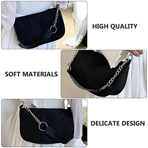 Women Chain Clutch Shoulder Bag Chain Crossbody Shoulder Purse Hipster Tote Handbags Silver Chain Clutch Purses Black for Girl Women Xmas Winter Holiday Christmas Decoration Gift