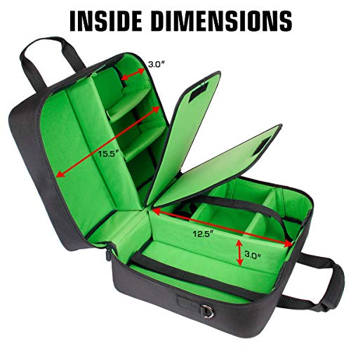 USA GEAR Xbox Series X Carrying Case - Xbox Series X Travel Case Compatible with Xbox Series X Console & Xbox Series S - Customizable Interior for Xbox Controllers & More Gaming Accessories (Green)