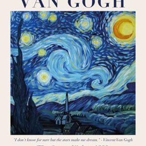 Sylvana Workshop - Van Gogh Posters and Prints Wall Art, UNFRAMED(Set of 6 Wall Decor), Fine Art Posters Prints, The Starry Night, Art Prints, Famous Posters, Famous Prints, Van Gogh Decorations… (8"x10")