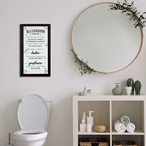 Jetec Bathroom Wall Decor Funny Bathroom Rules Sign Bathroom Rules Wall Decor for Kids Bathroom Rules Wall Plaque Rustic Wood Toilet Decoration Wall Art for Bathroom Decor, 13.8 x 7.9 x 0.2 Inches