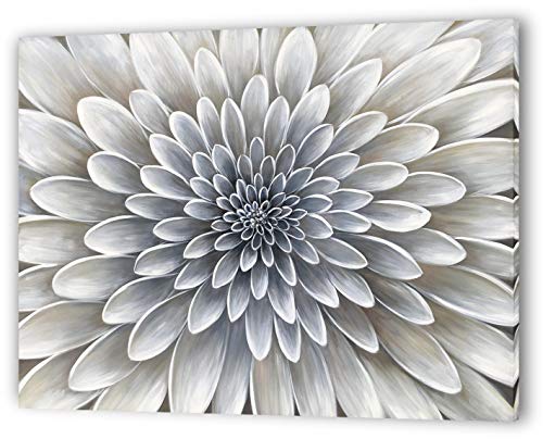 Yihui Arts White Flower Canvas Wall Art Painting Hand Painted Floral Canvas Pictures Aesthetic Botanical Artwork for Bedroom Living Room Bathroom Decoration