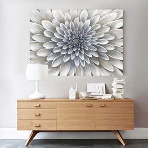 Yihui Arts White Flower Canvas Wall Art Painting Hand Painted Floral Canvas Pictures Aesthetic Botanical Artwork for Bedroom Living Room Bathroom Decoration