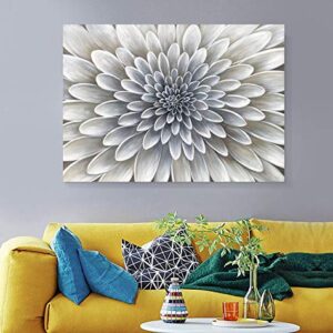 Yihui Arts White Flower Canvas Wall Art Painting Hand Painted Floral Canvas Pictures Aesthetic Botanical Artwork for Bedroom Living Room Bathroom Decoration