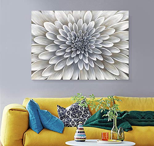 Yihui Arts White Flower Canvas Wall Art Painting Hand Painted Floral Canvas Pictures Aesthetic Botanical Artwork for Bedroom Living Room Bathroom Decoration