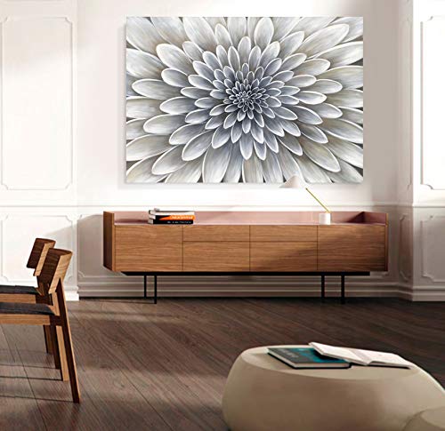 Yihui Arts White Flower Canvas Wall Art Painting Hand Painted Floral Canvas Pictures Aesthetic Botanical Artwork for Bedroom Living Room Bathroom Decoration