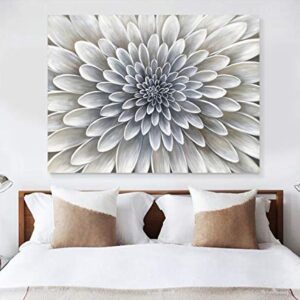 Yihui Arts White Flower Canvas Wall Art Painting Hand Painted Floral Canvas Pictures Aesthetic Botanical Artwork for Bedroom Living Room Bathroom Decoration