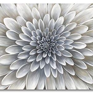 Yihui Arts White Flower Canvas Wall Art Painting Hand Painted Floral Canvas Pictures Aesthetic Botanical Artwork for Bedroom Living Room Bathroom Decoration