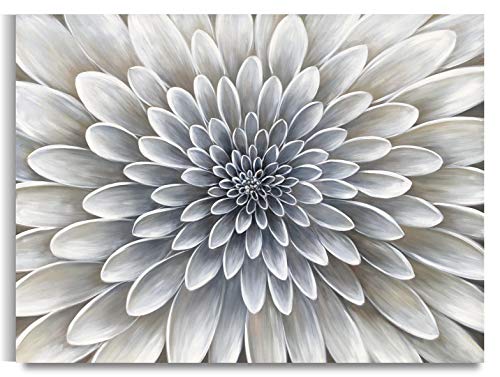 Yihui Arts White Flower Canvas Wall Art Painting Hand Painted Floral Canvas Pictures Aesthetic Botanical Artwork for Bedroom Living Room Bathroom Decoration