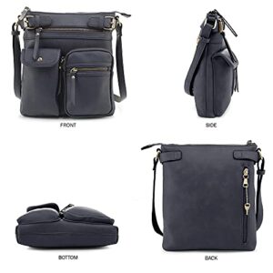 Jessie & James Robin Multipocket Concealed Carry Crossbody Bag with Lock and Key - Navy