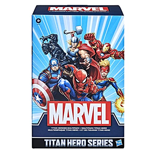 Marvel Titan Hero Series Action Figure Multipack, 6 Action Figures, 12-Inch Toys, Inspired Comics, for Kids Ages 4 and Up (Amazon Exclusive)