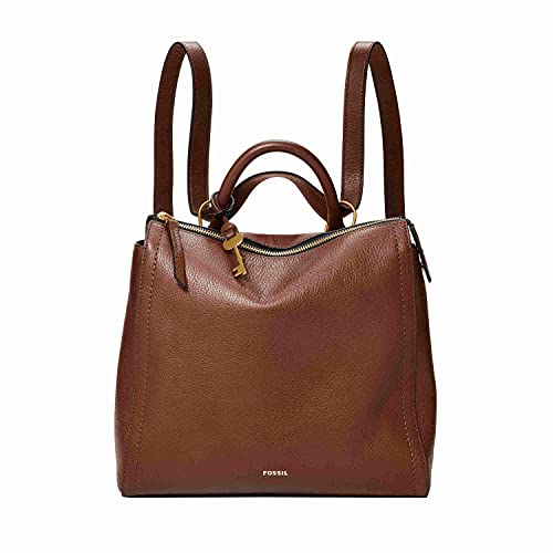 Fossil Women's Parker Eco Leather Convertible Small Backpack Purse Handbag, Brown (Model: ZB1514200)