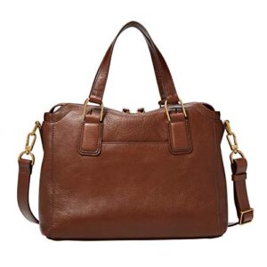 Fossil Women's Jacqueline Eco-Leather Satchel Purse Handbag, Brown (Model: ZB1501200)