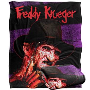 a nightmare on elm street blanket, 50″x60″, freddy face, silky touch super soft throw blanket