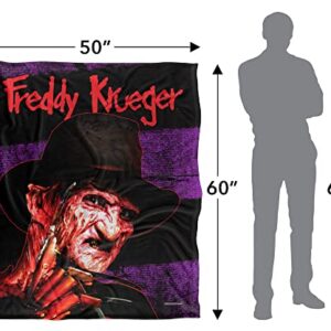 A Nightmare on Elm Street Blanket, 50"x60", Freddy Face, Silky Touch Super Soft Throw Blanket