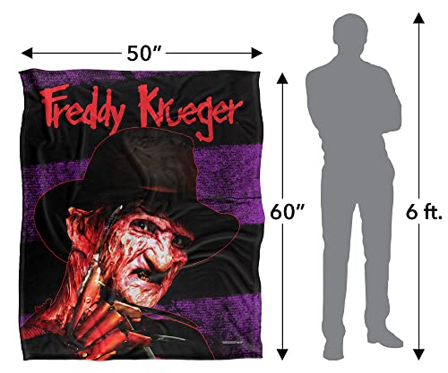 A Nightmare on Elm Street Blanket, 50"x60", Freddy Face, Silky Touch Super Soft Throw Blanket