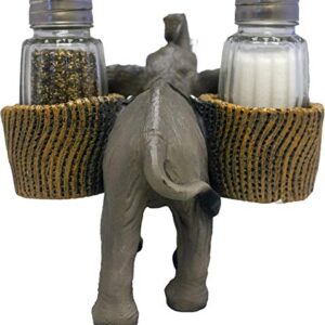 DWK Animal Holder with Salt And Pepper Shaker Set (3 Piece) | Kitchen Décor and Accessories | Salt and Pepper Shakers | Home Décor | Home Decorations… (Elephant)