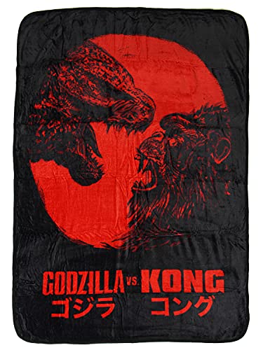 Godzilla vs. Kong Japanese Script Soft Plush Fleece Throw Blanket 45" x 60"