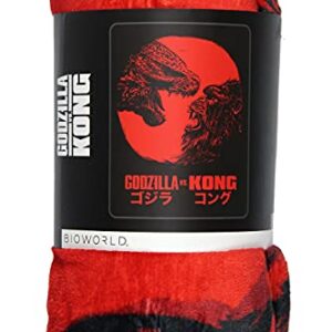 Godzilla vs. Kong Japanese Script Soft Plush Fleece Throw Blanket 45" x 60"