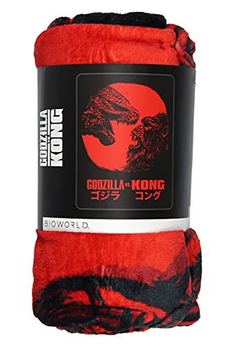 Godzilla vs. Kong Japanese Script Soft Plush Fleece Throw Blanket 45" x 60"