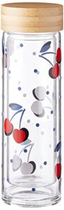 kate spade vintage cherry dot water bottle, 1.15 lb, clear