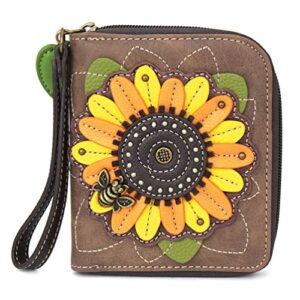 chala zip-around wallet – sunflower – brown