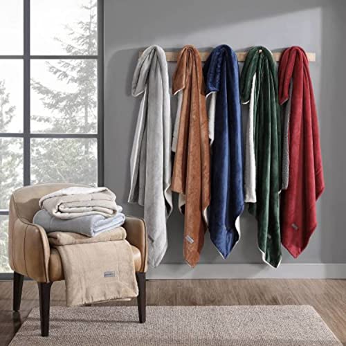 Eddie Bauer Ultra-Plush Collection Throw Blanket-Reversible Sherpa Fleece Cover, Soft & Cozy, Perfect for Bed or Couch, Smoke Grey