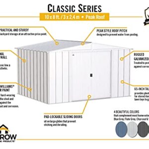 Arrow Shed Classic 10' x 8' Outdoor Padlockable Steel Storage Shed Building