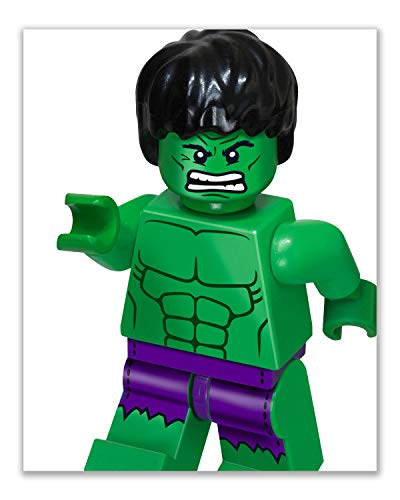 Lego Mini Figure Prints - Set of 6 (8x10) Poster Photos - Captain America Hulk Iron Man Spiderman Thor