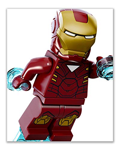 Lego Mini Figure Prints - Set of 6 (8x10) Poster Photos - Captain America Hulk Iron Man Spiderman Thor