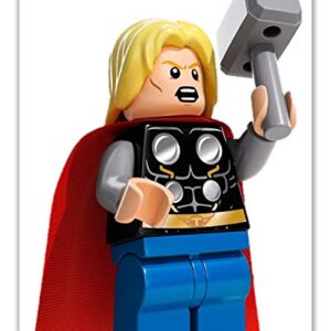 Lego Mini Figure Prints - Set of 6 (8x10) Poster Photos - Captain America Hulk Iron Man Spiderman Thor