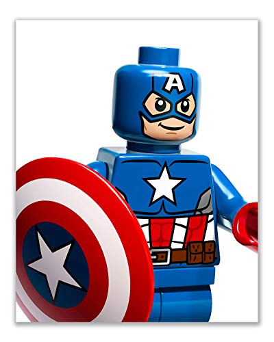 Lego Mini Figure Prints - Set of 6 (8x10) Poster Photos - Captain America Hulk Iron Man Spiderman Thor