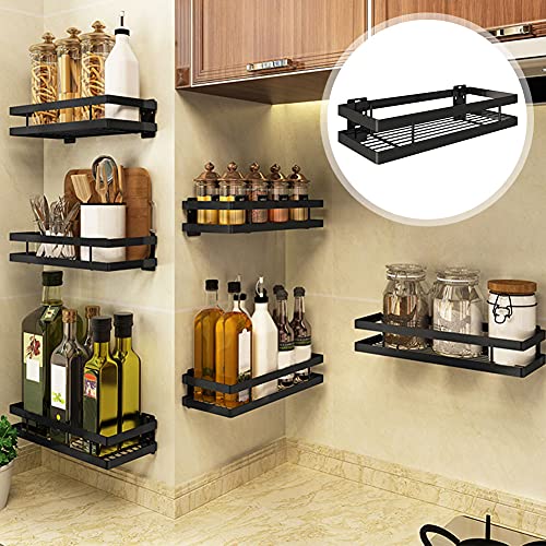 Floating Shelves Wall Mounted Mesh Storage Shelf Holder Seasoning Bottle Wall Shelf Home Floating Storage(size:20CM)