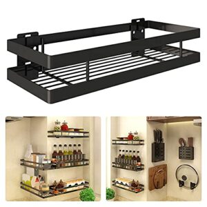 Floating Shelves Wall Mounted Mesh Storage Shelf Holder Seasoning Bottle Wall Shelf Home Floating Storage(size:20CM)