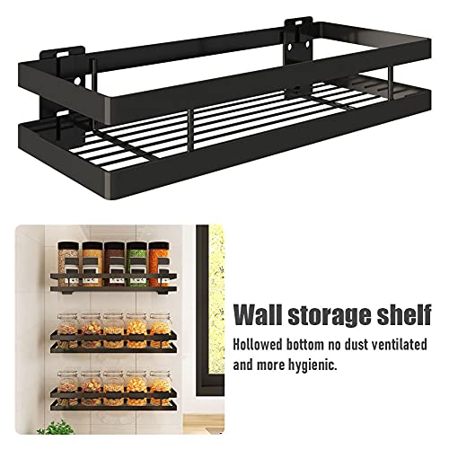 Floating Shelves Wall Mounted Mesh Storage Shelf Holder Seasoning Bottle Wall Shelf Home Floating Storage(size:20CM)