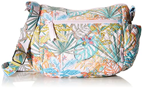 Vera Bradley Women's Cotton on the Go Crossbody Purse, Rain Forest Canopy - Recycled Cotton, One Size