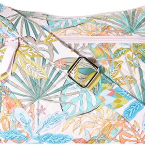 Vera Bradley Women's Cotton on the Go Crossbody Purse, Rain Forest Canopy - Recycled Cotton, One Size