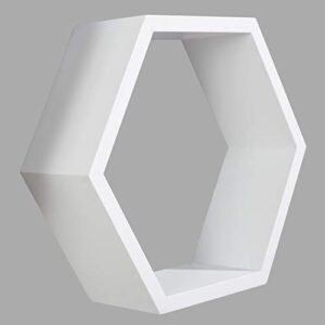 ZGZD White Floating Shelves Hexagon Wall Organizers Display Hanging Shelf for Room, Kitchen, Office, Set of 3