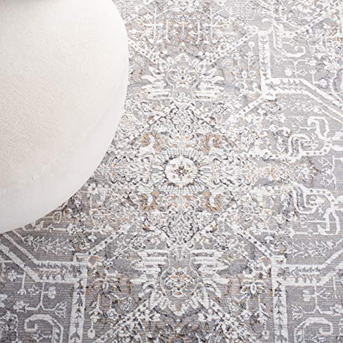 Martha Stewart Collection by SAFAVIEH 5' x 8' Ivory/Light Grey MSR8934B Sabrina Living Room Dining Bedroom Area Rug