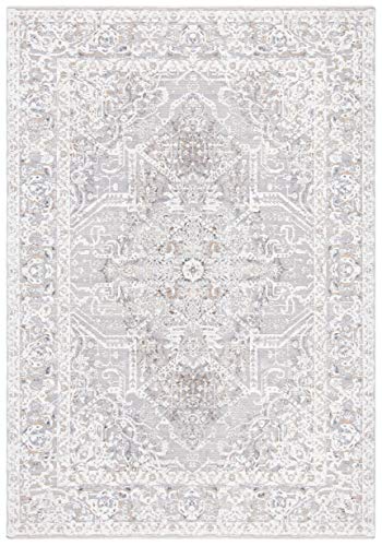 Martha Stewart Collection by SAFAVIEH 5' x 8' Ivory/Light Grey MSR8934B Sabrina Living Room Dining Bedroom Area Rug