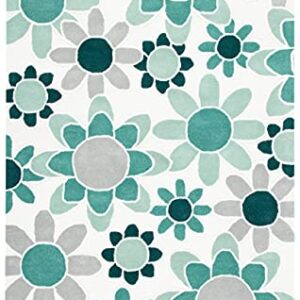 Safavieh Kids Collection 8' x 10' Ivory/Green SFK923Y Handmade Floral Wool Area Rug