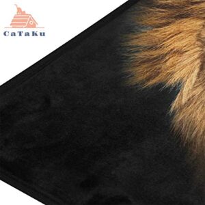 CaTaKu Animal Lion Area Rug 39x20 Inches Polyester , Scary Lion Area Rug Floor Rug Runner Washable Carpet Mat for Kitchen Dinning Room Home Decorative