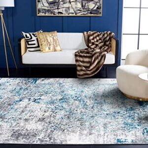 Safavieh Aston Collection 11' x 15' Light Blue/Grey ASN705M Modern Abstract Non-Shedding Living Room Bedroom Area Rug