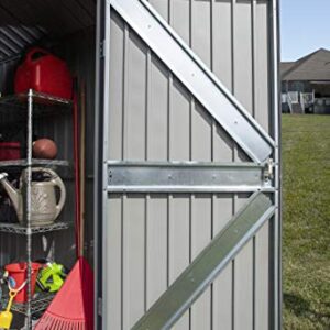 Arrow 8' x 6' Elite Steel Storage Shed with High Gable and Lockable Doors Storage Building - Anthracite