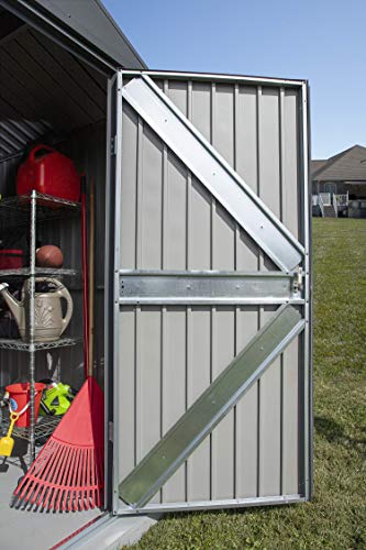 Arrow 8' x 6' Elite Steel Storage Shed with High Gable and Lockable Doors Storage Building - Anthracite