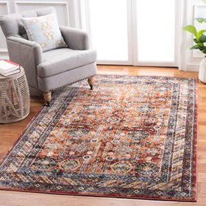 safavieh bijar collection 4′ x 6′ rust/ivory bij653q traditional oriental distressed non-shedding living room bedroom area rug