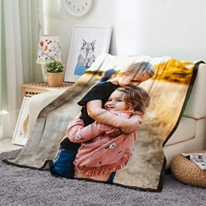 Dailyextreme Custom Blankets with Photos Collage, Picture Throw Blanket Personalized, Customized Photo Gifts for Kids/Adults/Family, Souvenir, Blanket with Picture Upload,1 Photo Collage,48x32in