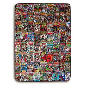 marvel comics oversized fleece throw blanket with spider-man, captain america, black panther, more | superhero geeky home decor | soft and cozy sherpa blanket | 54 x 72 inches